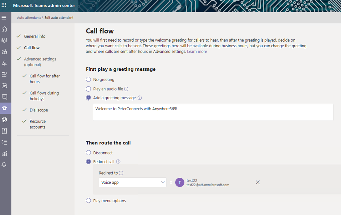 Configure Teams Auto Attendant - Attendant Console for Microsoft Teams ...